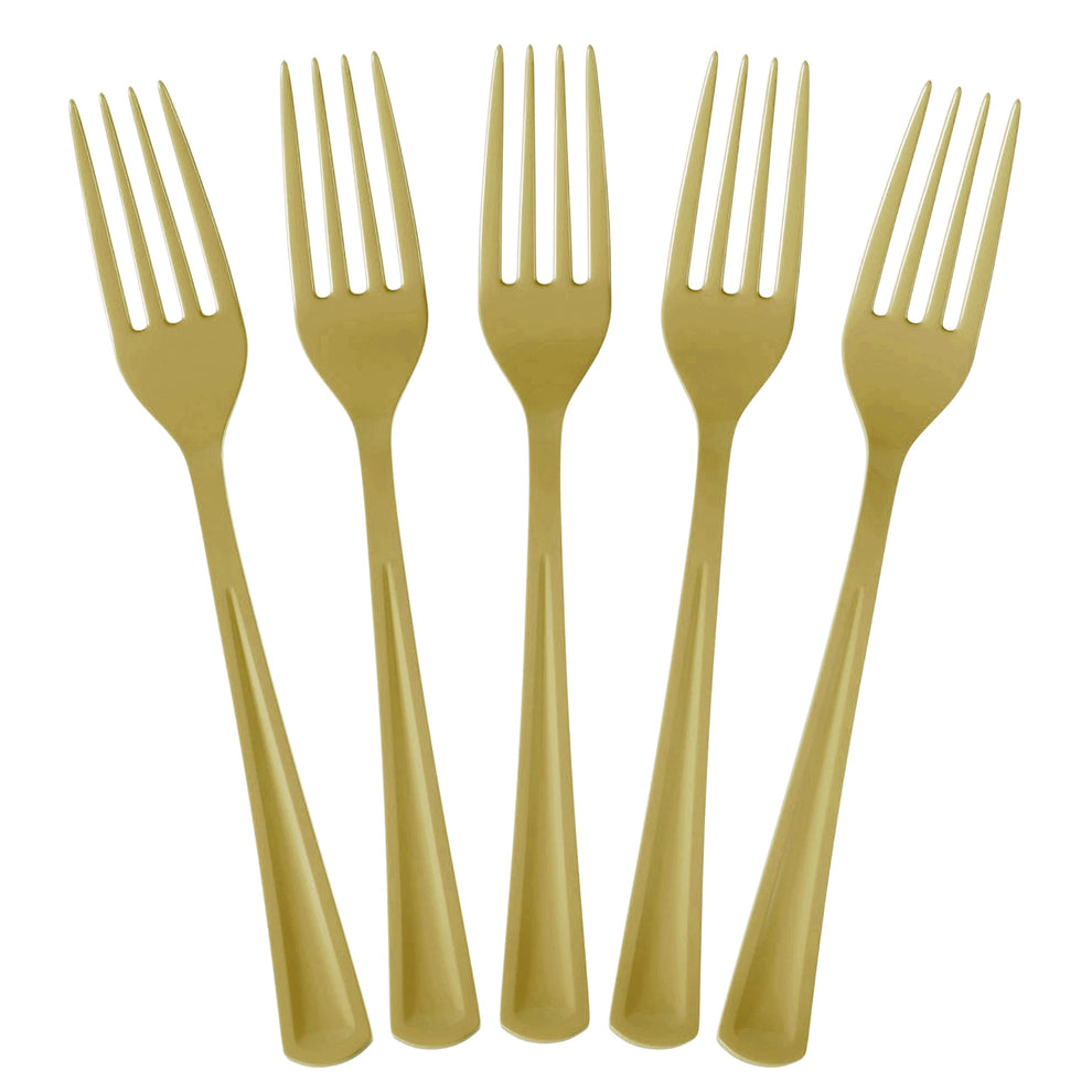 Heavy Duty Gold Plastic Forks - 50 Ct. – Crown Display