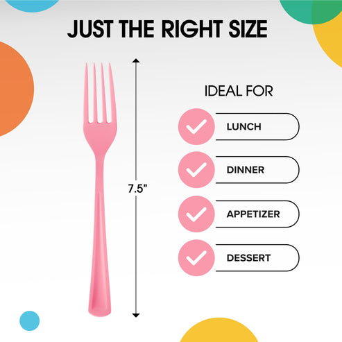Heavy Duty Pink Plastic Forks - 50 Ct. – Crown Display