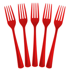Heavy Duty Red Plastic Forks - 50 Ct. – Crown Display