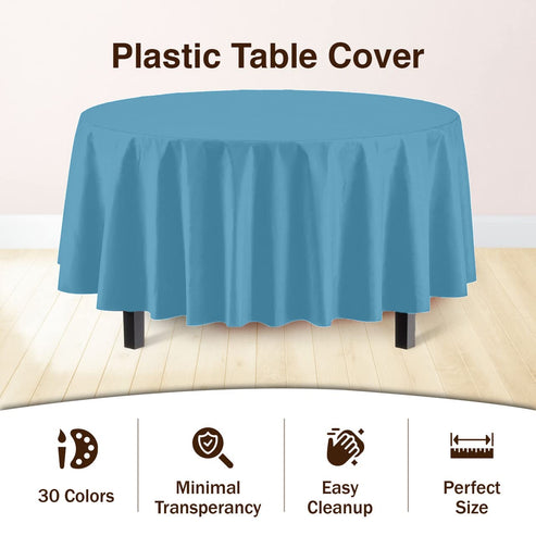 Round Sky Blue Table Cover – Crown Display