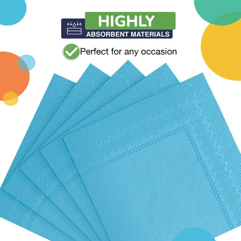 Turquoise Beverage Napkins - 50 Ct. – Crown Display